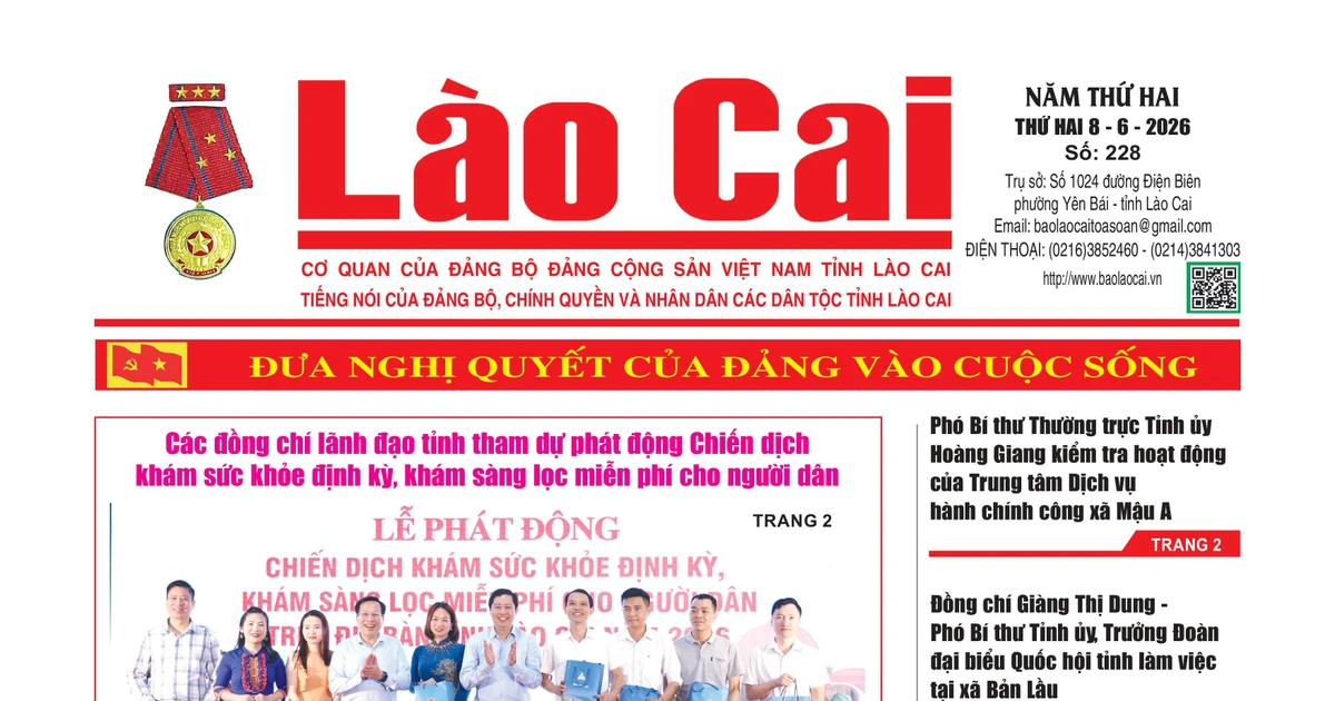 Báo Lào Cai Thường kỳ số 228 ra ngày 8/6/2026