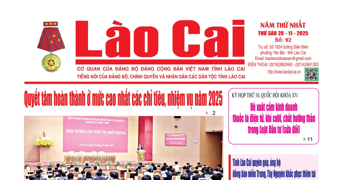 Báo Lào Cai Thường kỳ số 92 ra ngày 28/11/2025 | Báo Lào Cai điện tử